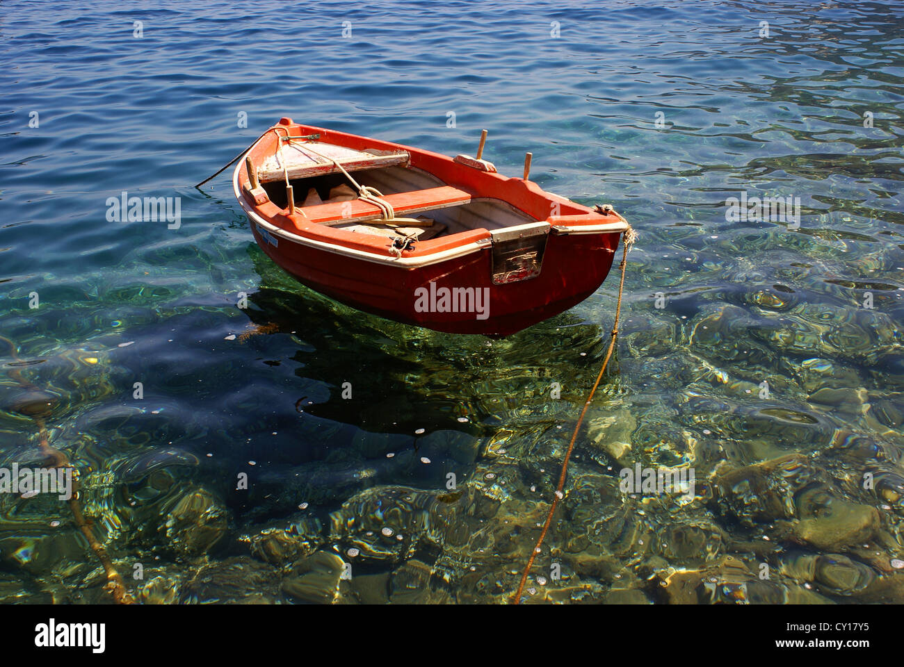 Traditional small boat near the coast Stock Photo - Alamy