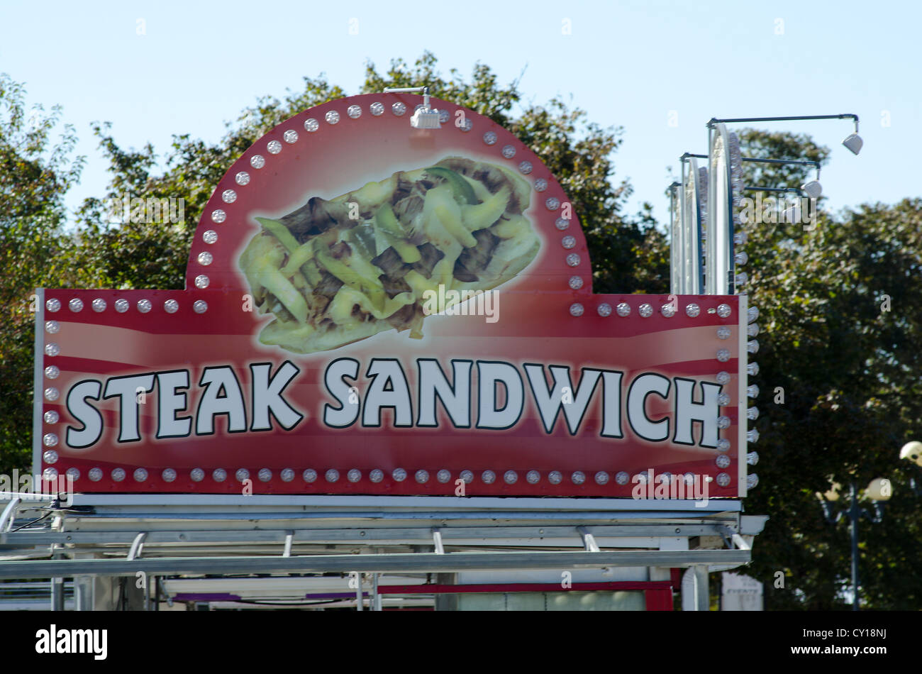 Steak Sandwich Sign USA Stock Photo - Alamy