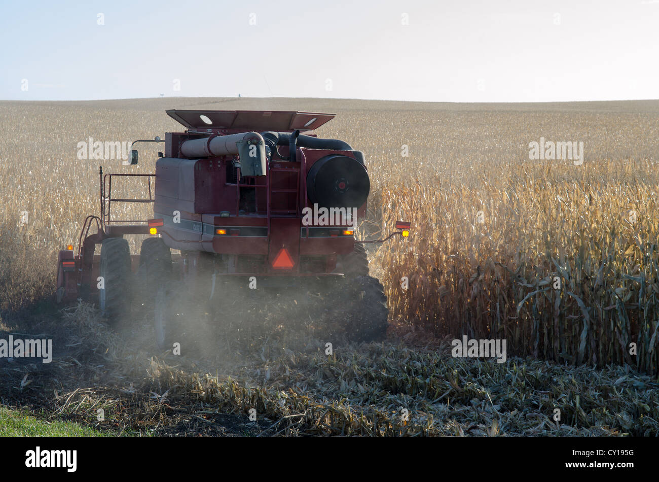 Tractor Harvesting American Field Stock Photo - Alamy
