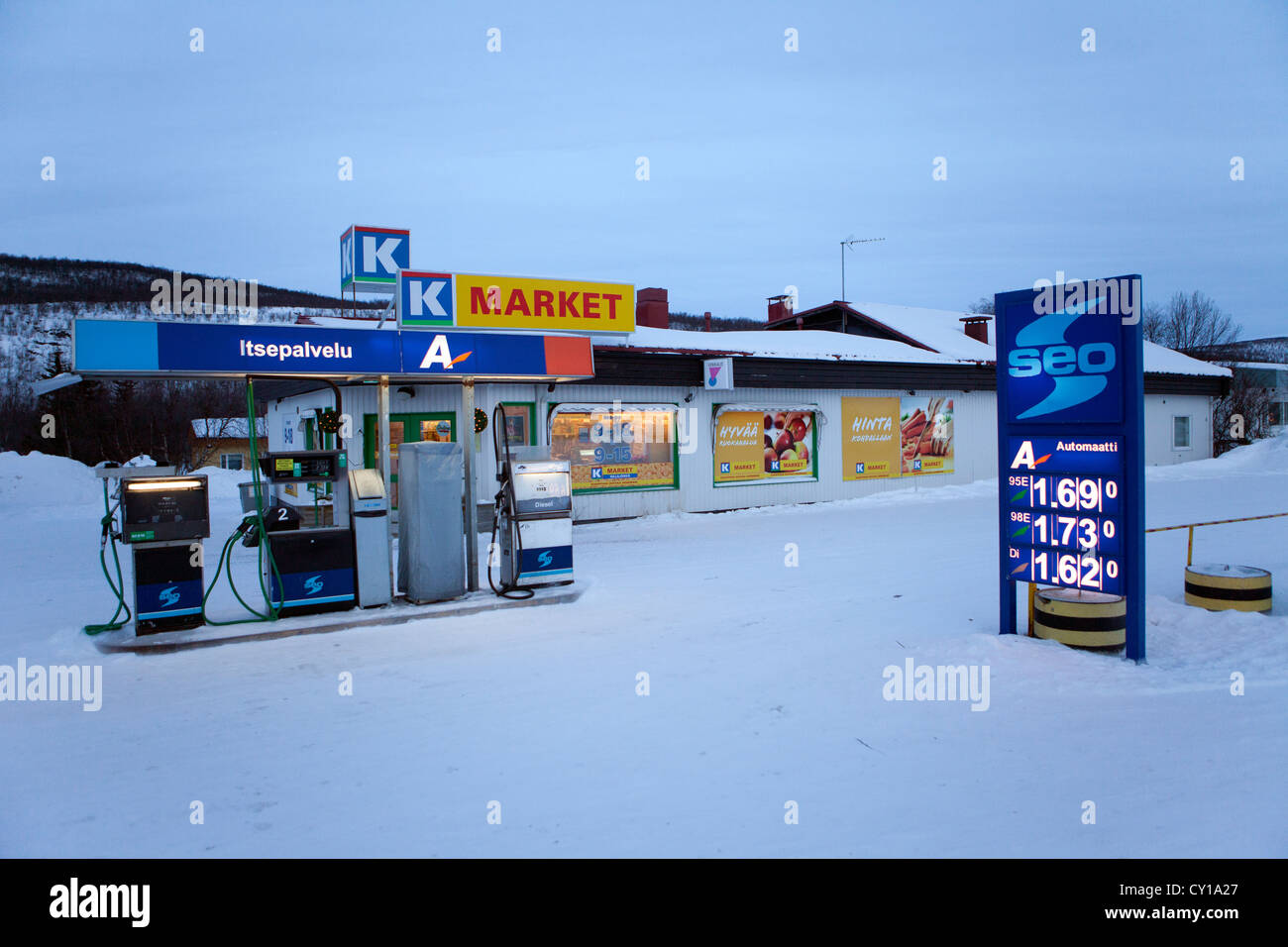 supermarket and petrol station in Finland Stock Photo - Alamy