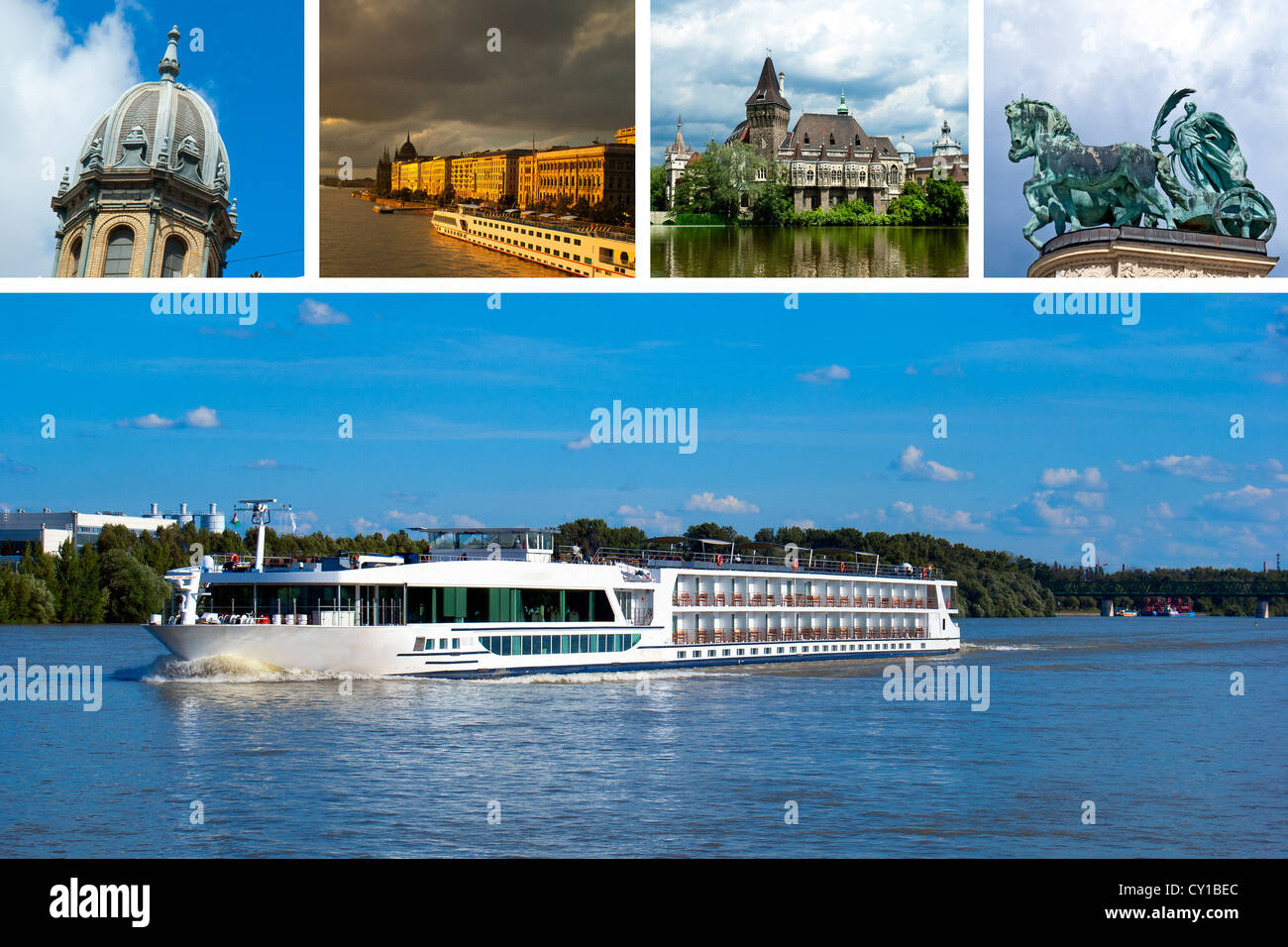 Collage of historical places in Budapest city, Hungary Stock Photo - Alamy