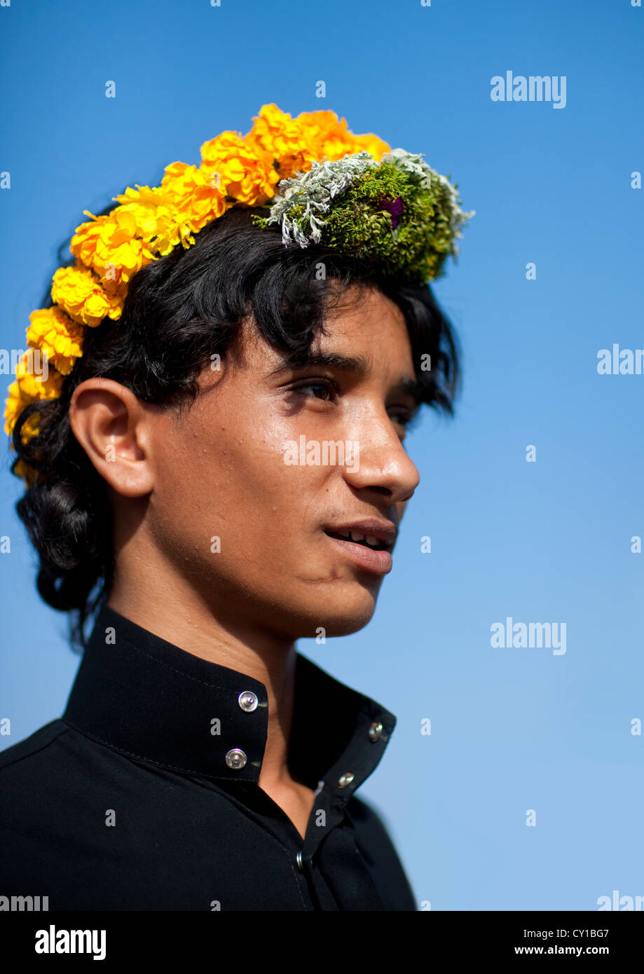 Flower Man From Asir, Saudi Arabia Stock Photo - Alamy