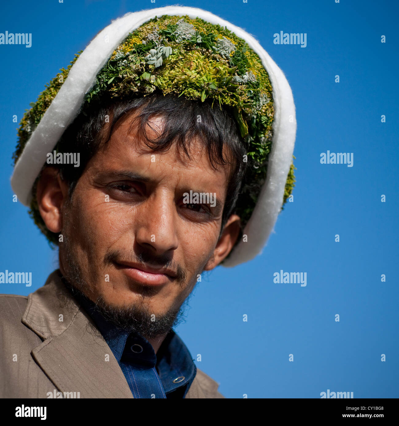 Flower Man From Asir, Saudi Arabia Stock Photo - Alamy