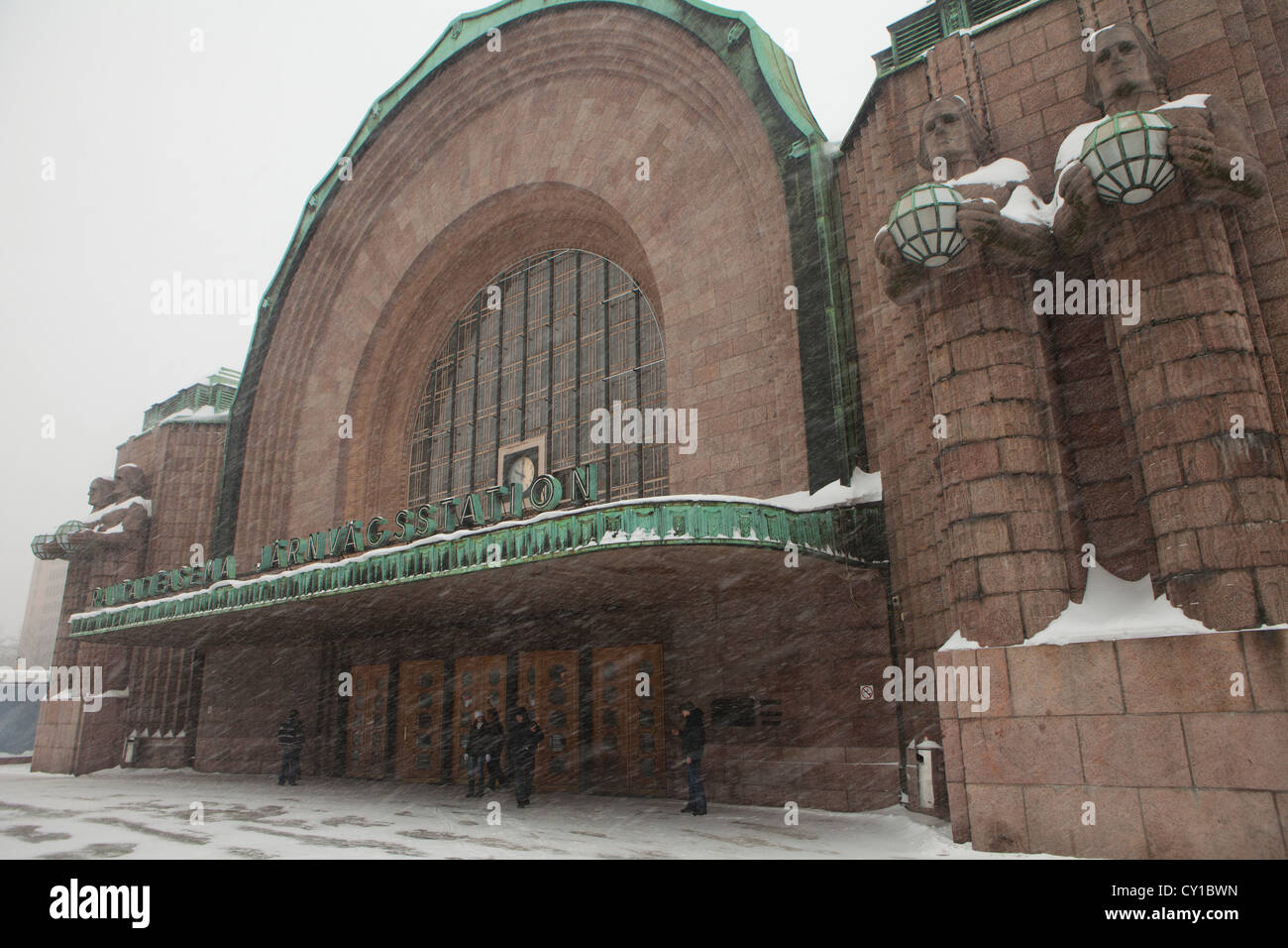 busstation in Helsinki Stock Photo - Alamy