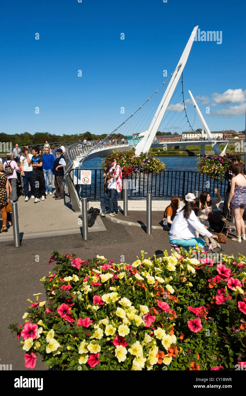 Derry City Peace Bridge, Northern Ireland Stock Photo - Alamy