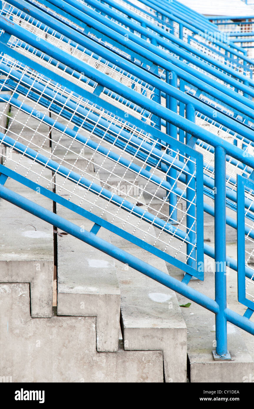 staircase with fence lateral in wire Stock Photo - Alamy