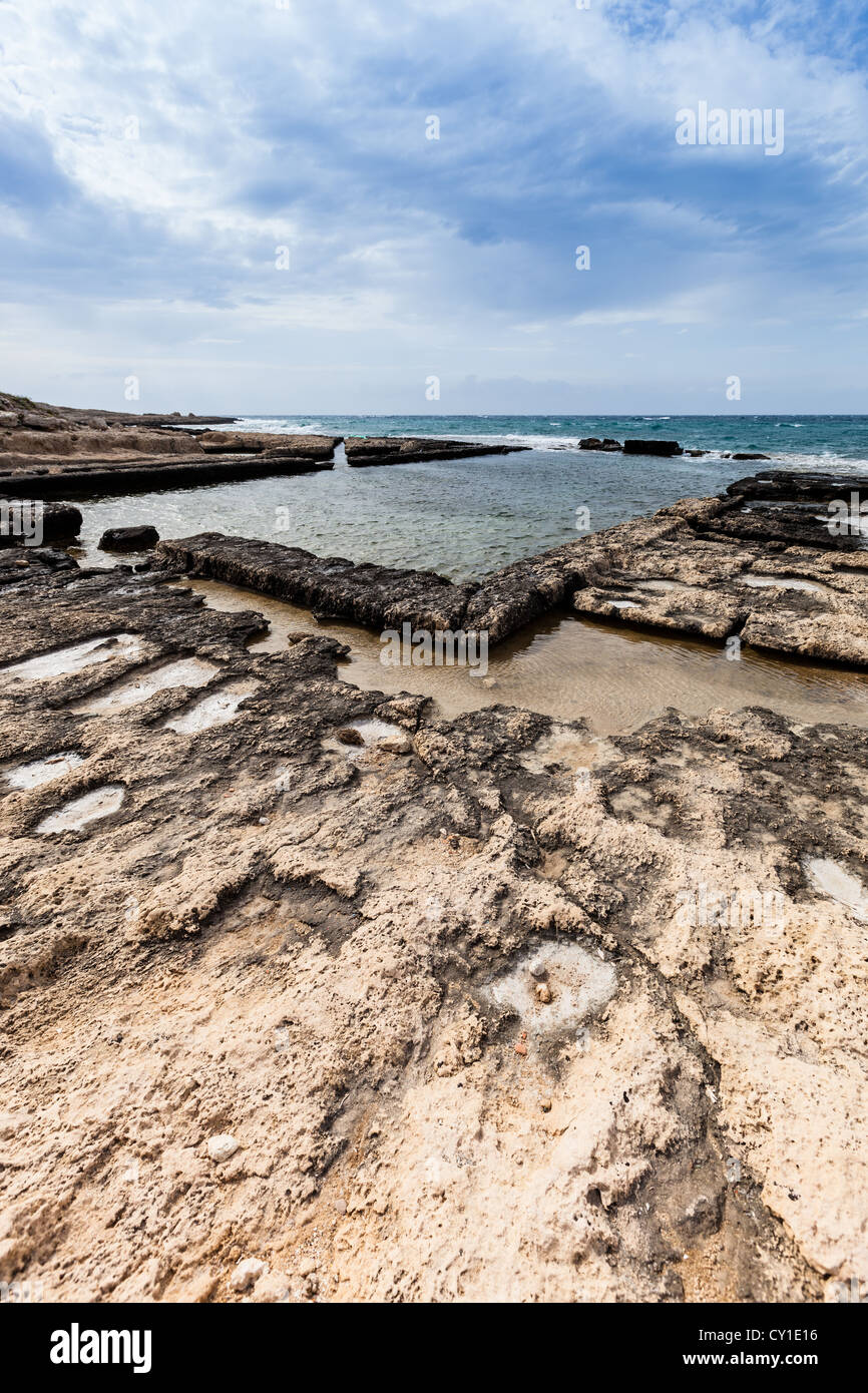 Ancient seawater fish ponds, Lambousa ruins, North Cyprus Stock Photo ...