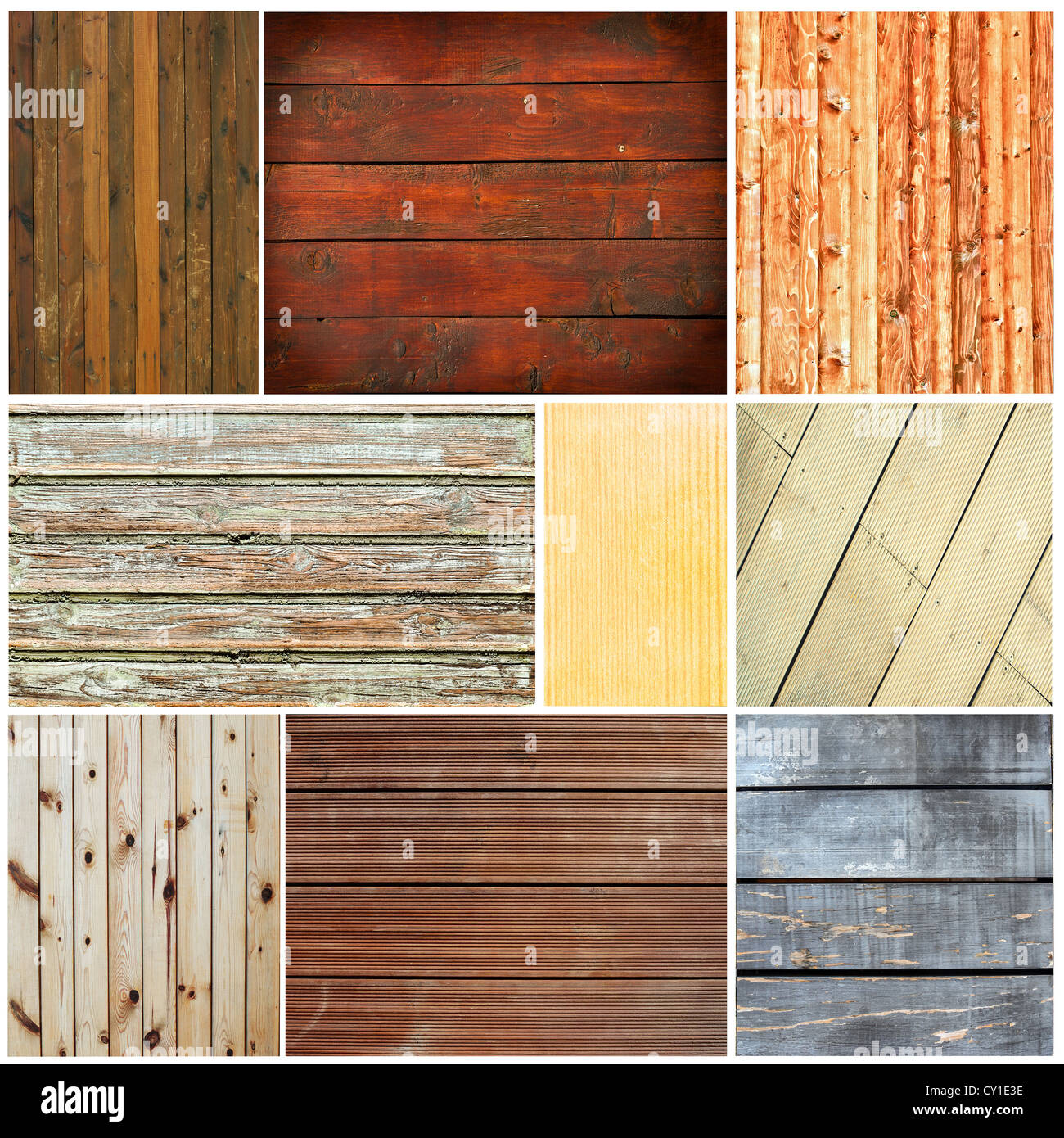 Wood textures collage Stock Photo - Alamy