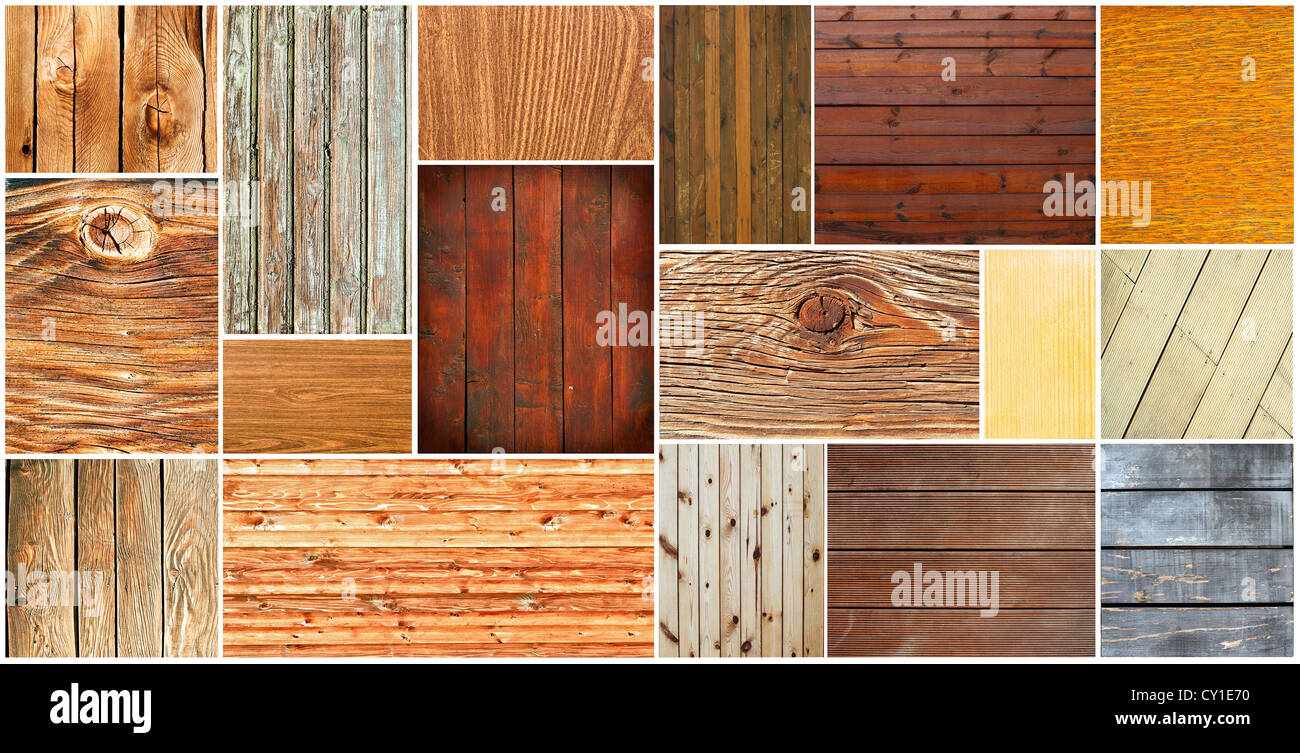 Wood grain collage hi-res stock photography and images - Alamy
