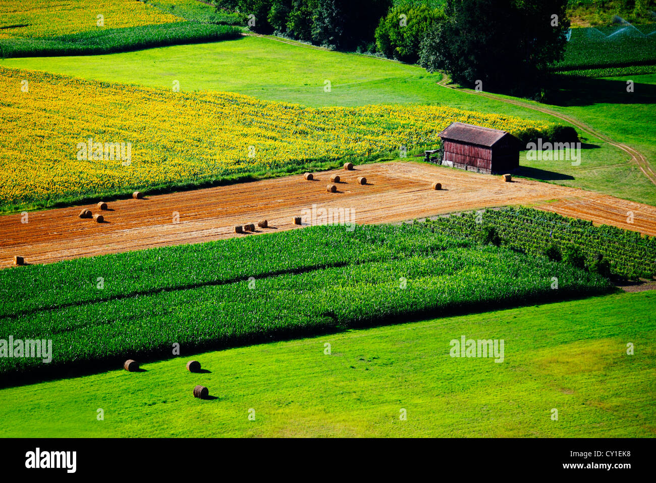 france green field panorama Stock Photo - Alamy