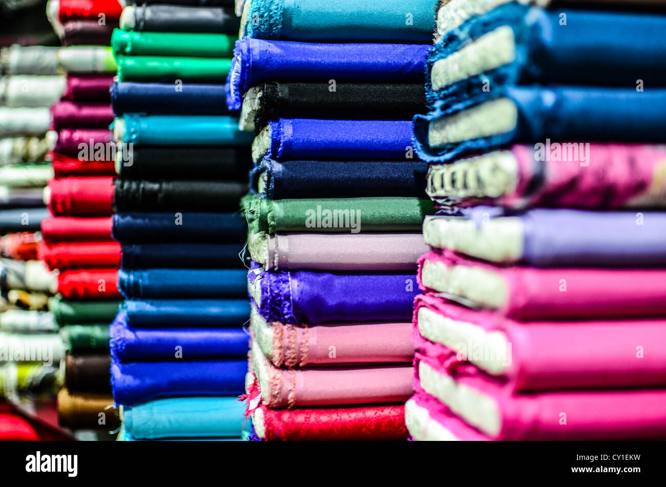 Colorful textile materials Stock Photo - Alamy