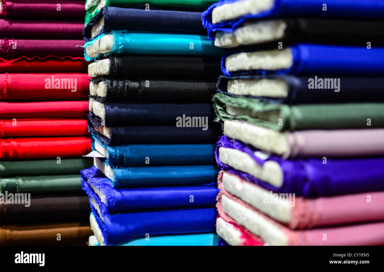 Colorful textiles background Stock Photo - Alamy