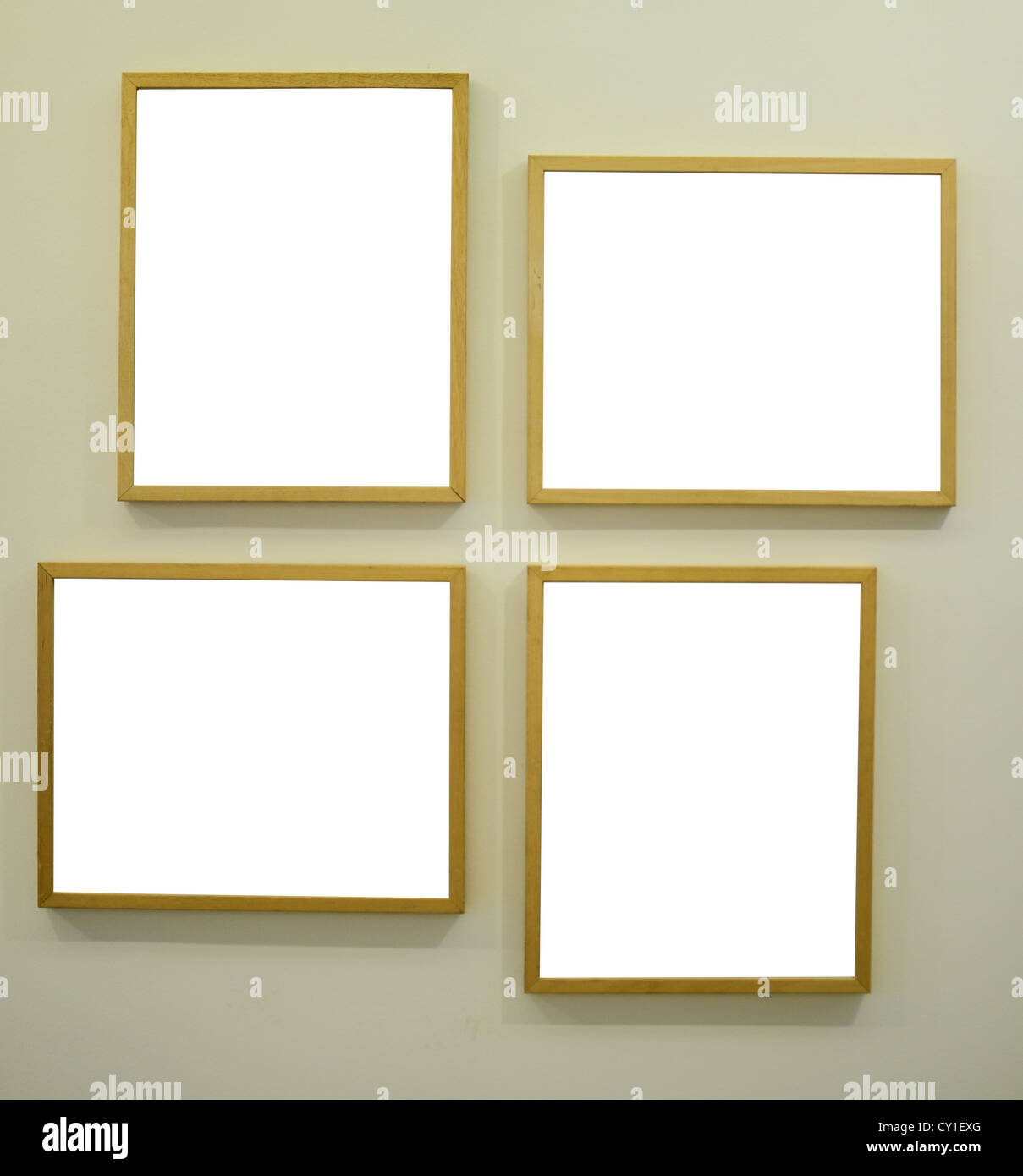 Gallery room with empty frames Stock Photo - Alamy