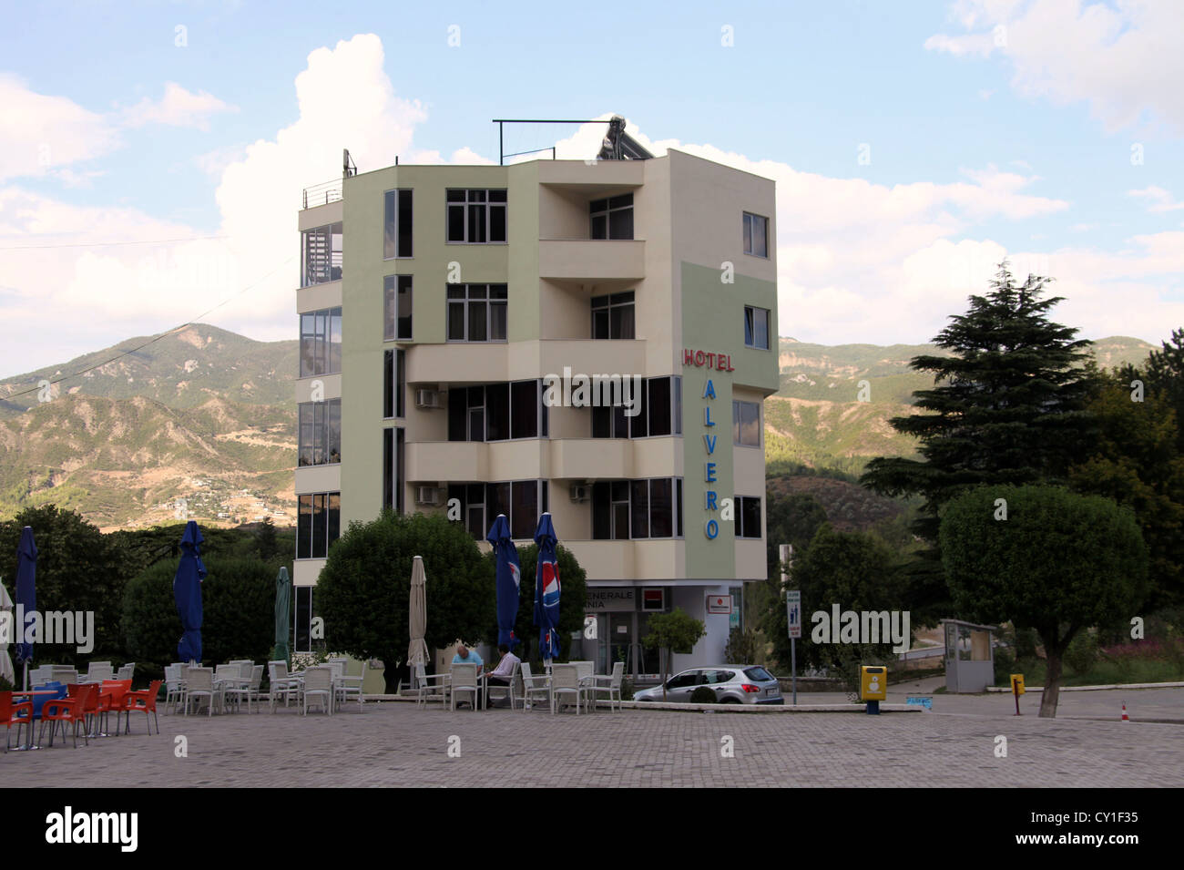 Hotel Alvero in Permeti Stock Photo - Alamy