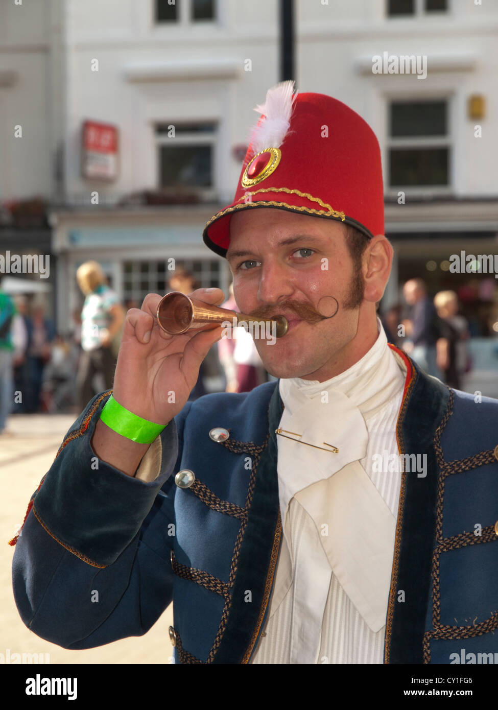 A contestant in The British Beard and Moustache Championship,held in ...