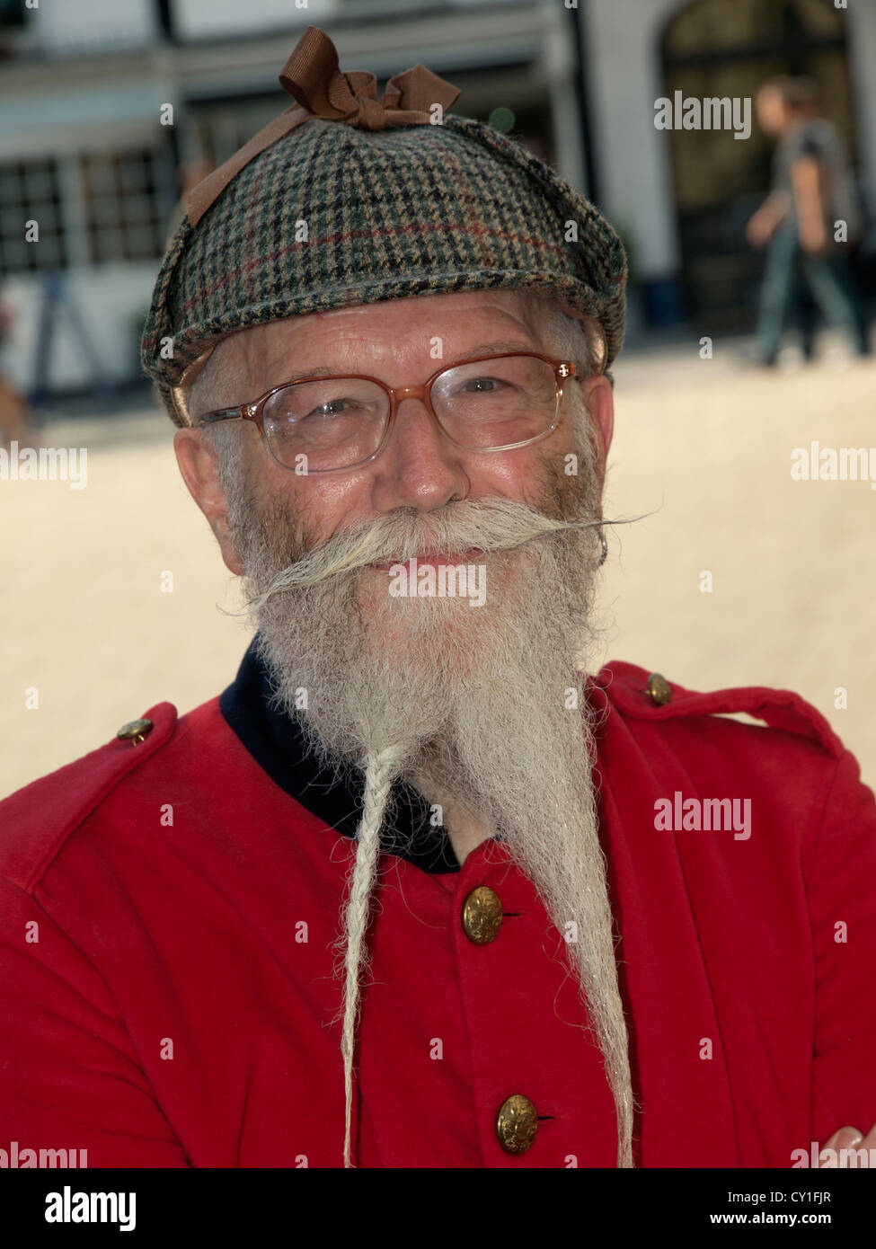 A contestant in The British Beard and Moustache Championship,held in ...
