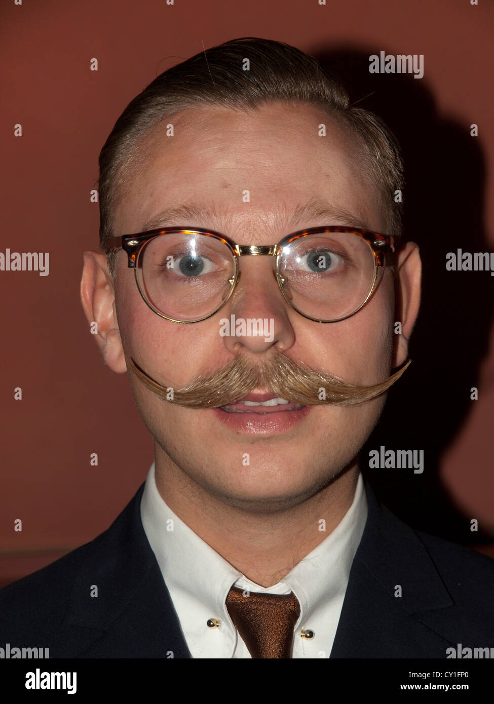 A contestant in The British Beard and Moustache Championship,held in ...