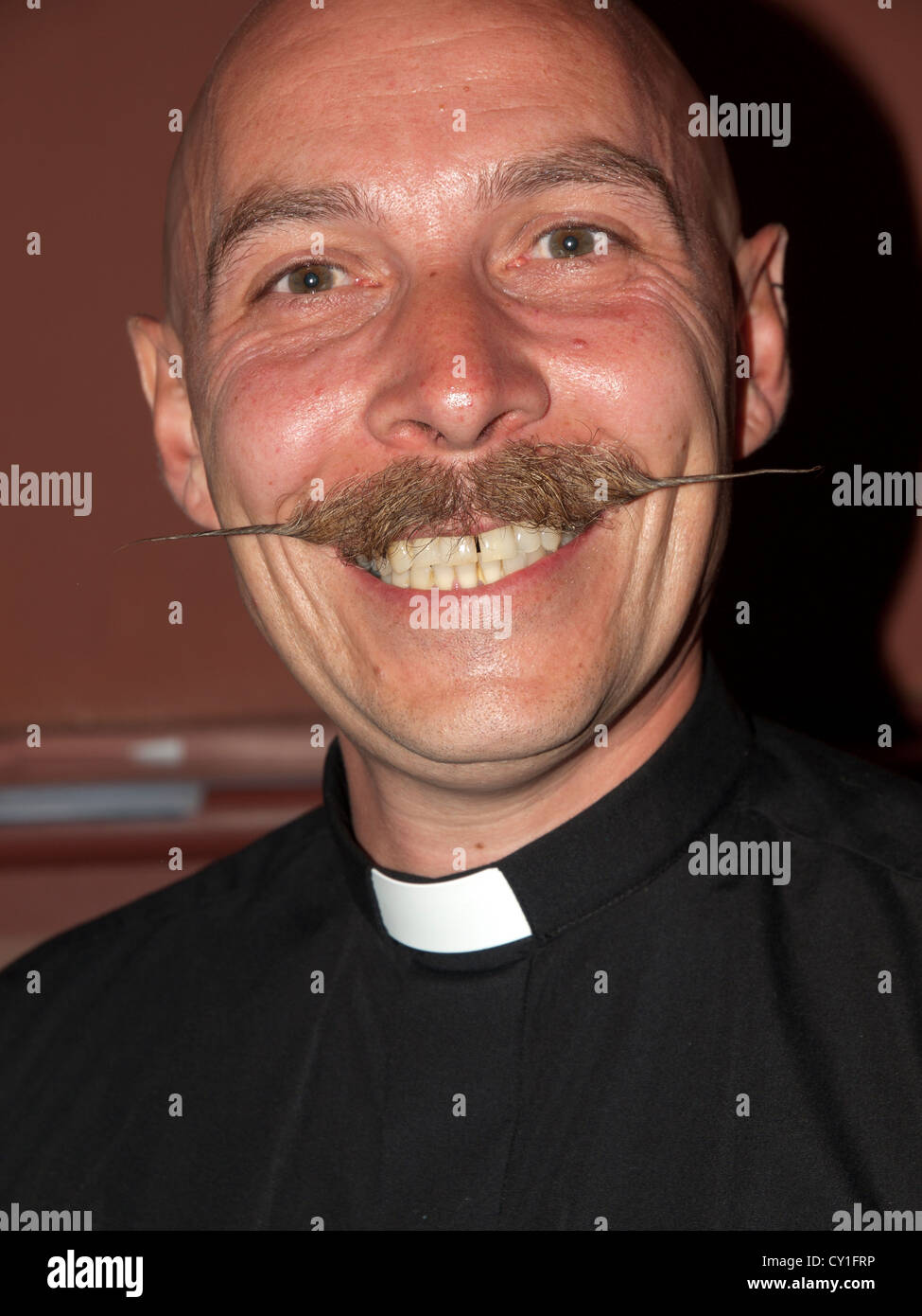 A contestant in The British Beard and Moustache Championship,held in ...
