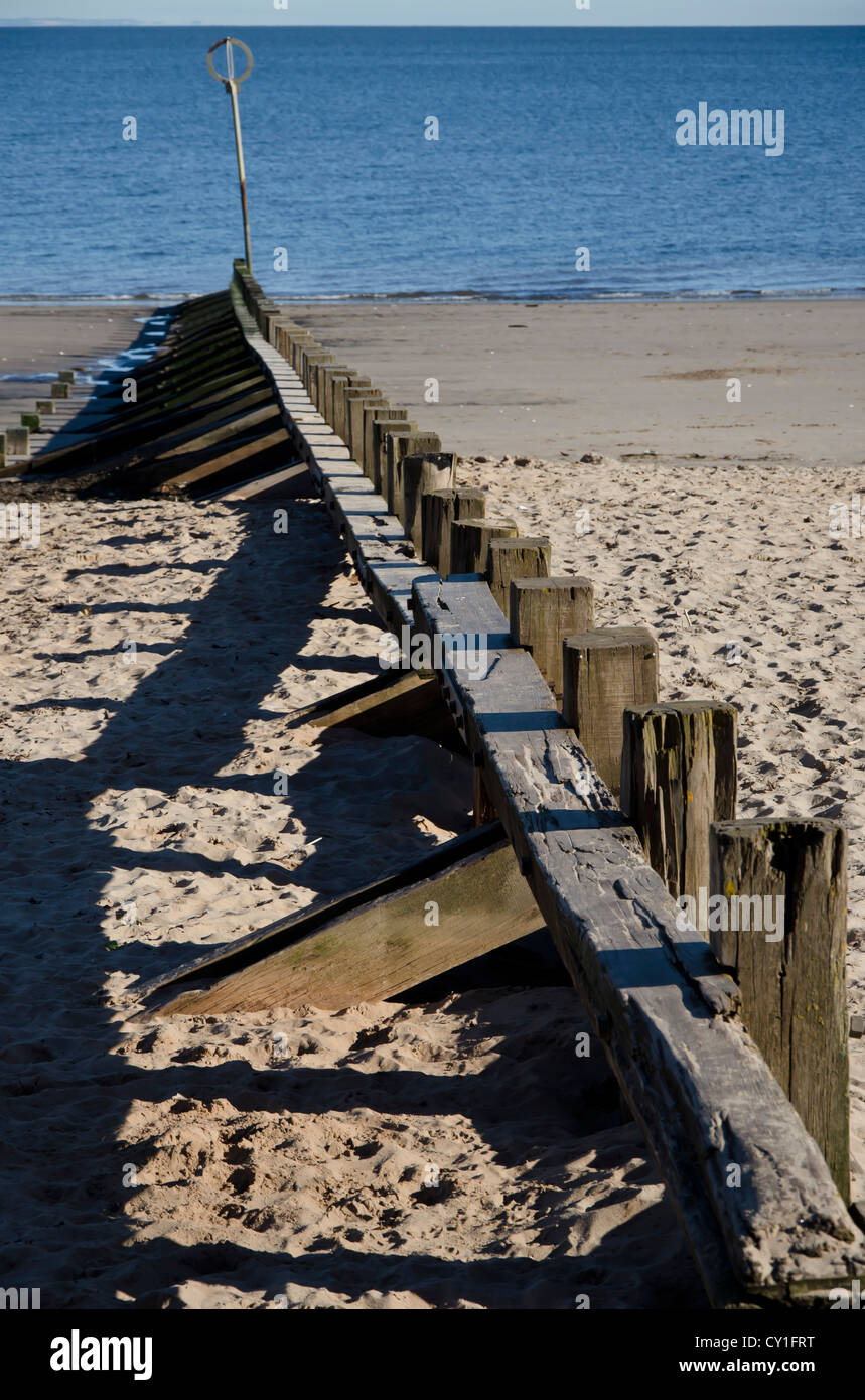 Wooden breakwater at Portobello, Edinburgh, Scotland Stock Photo - Alamy