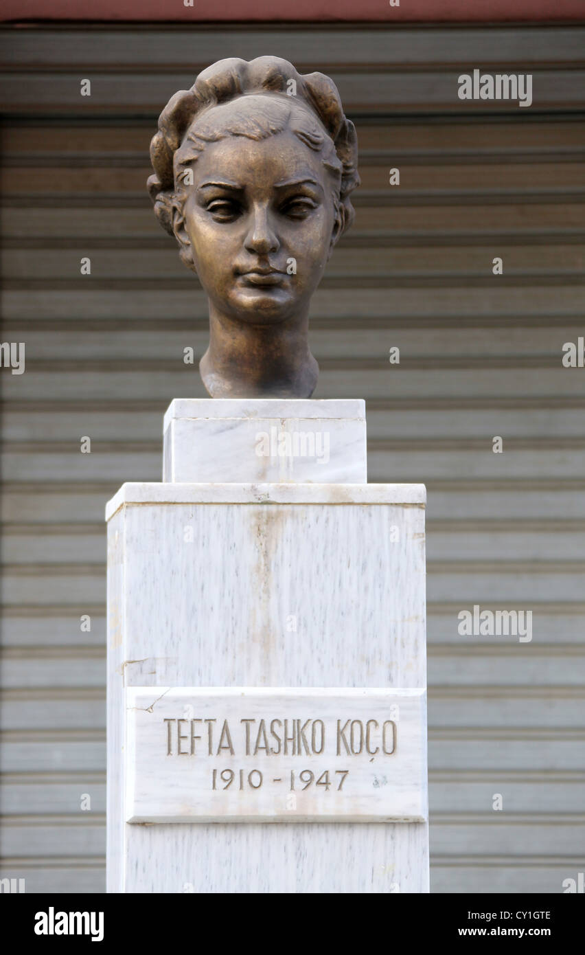 Sculpture of Tefta Tashko Koco in the Albanian Town of Permeti Stock ...