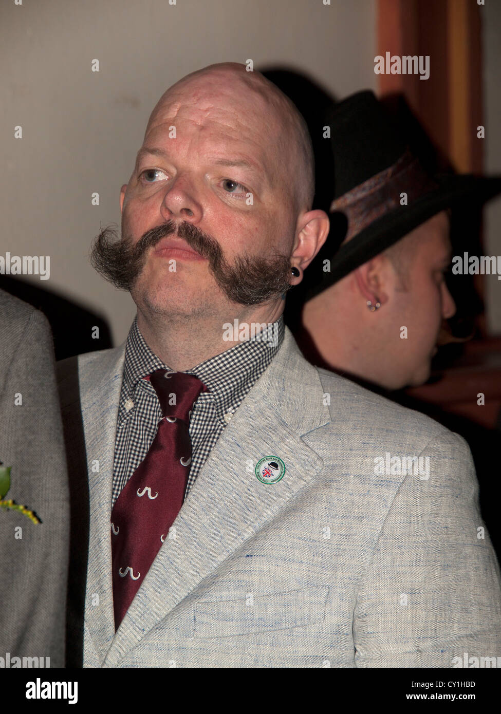 A contestant in The British Beard and Moustache Championship,held in ...