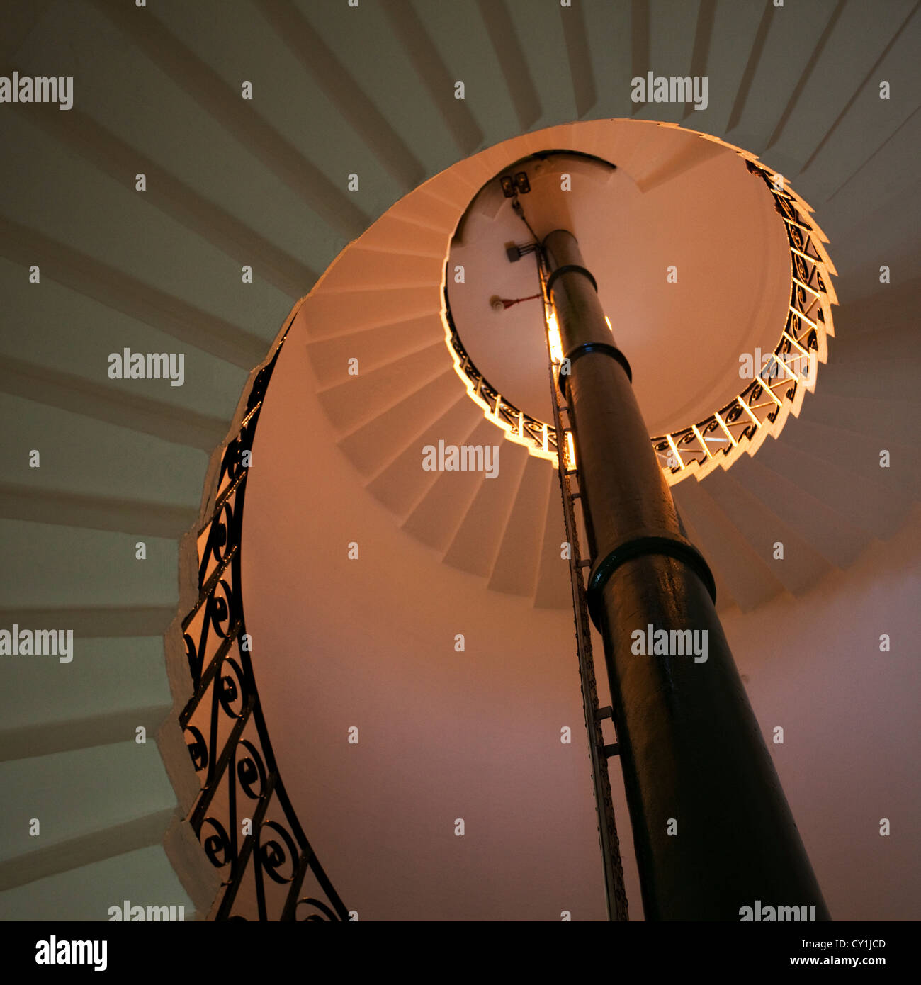 Lighthouse internal staircase, Flamborough Head, East Yorkshire ...