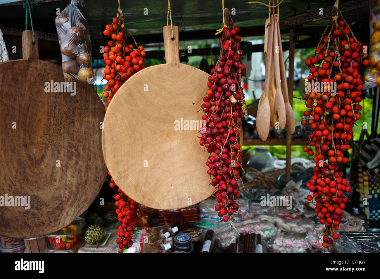 Tradition Colombian handicrafts and products in a local market Stock ...