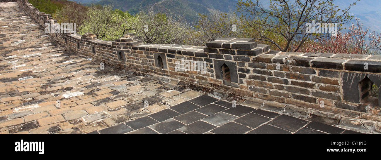 panoramic image of The Great Wall of China near Mutianyu village ...