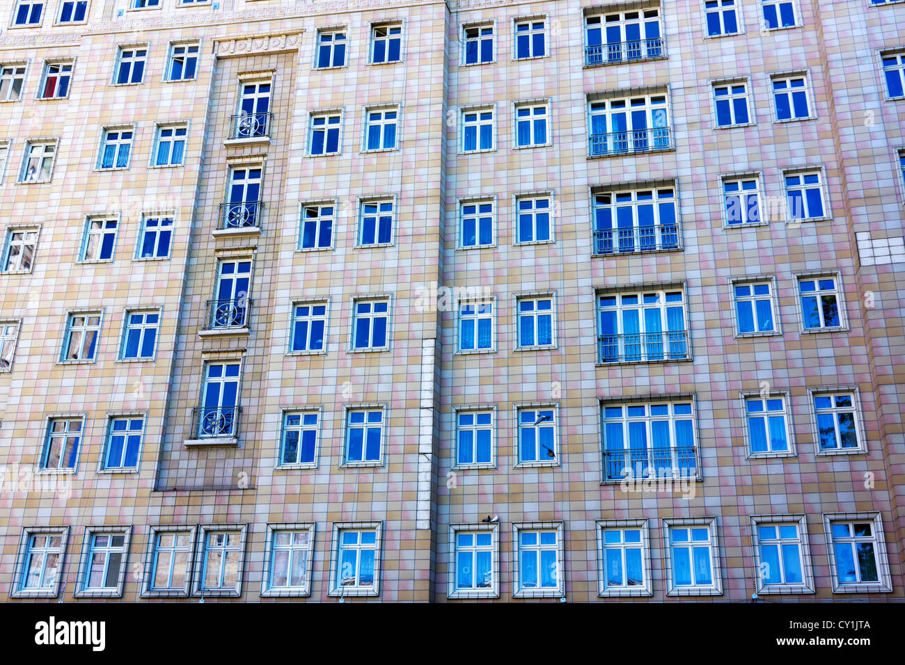 Former socialist GDR (DDR) architecture in East Berlin. Building in the ...