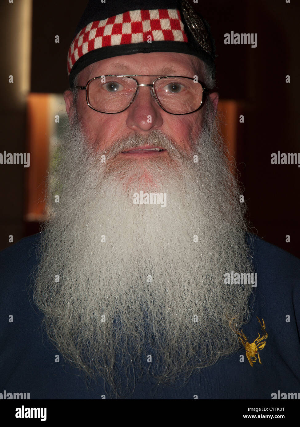 A contestant in The British Beard and Moustache Championship,held in ...