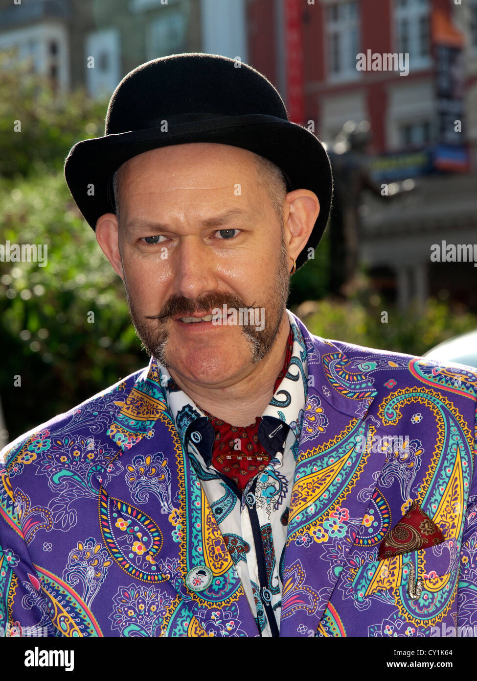 A contestant in The British Beard and Moustache Championship,held in ...