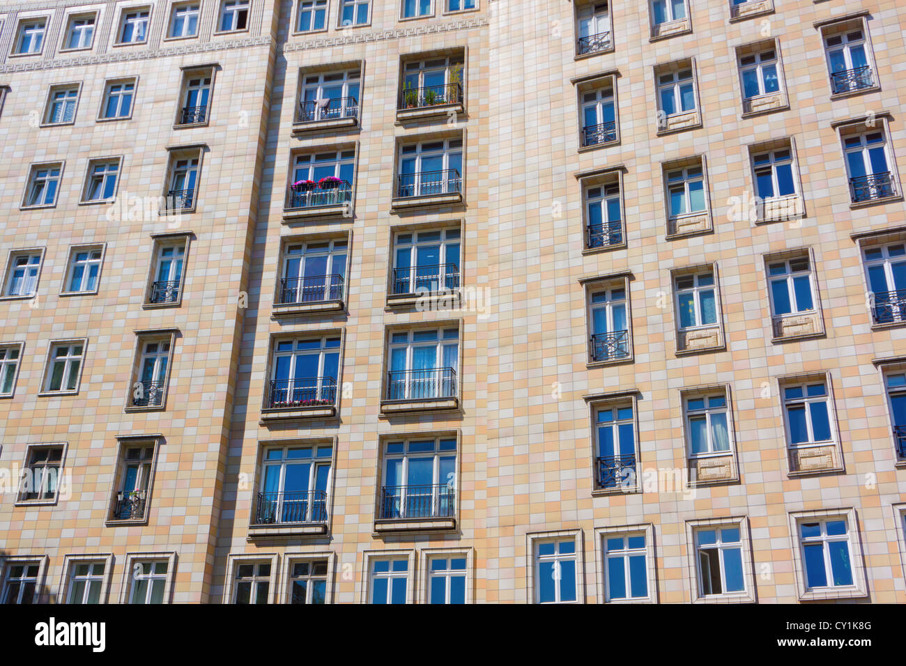 Former socialist GDR (DDR) architecture in East Berlin. Building in the ...