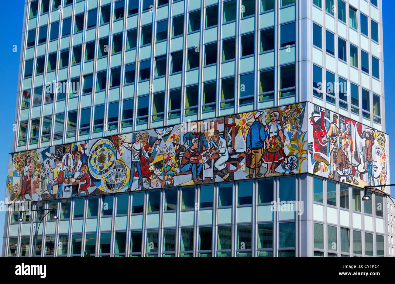 Former GDR (DDR) Socialist Mosaic theme on a building Stock Photo - Alamy
