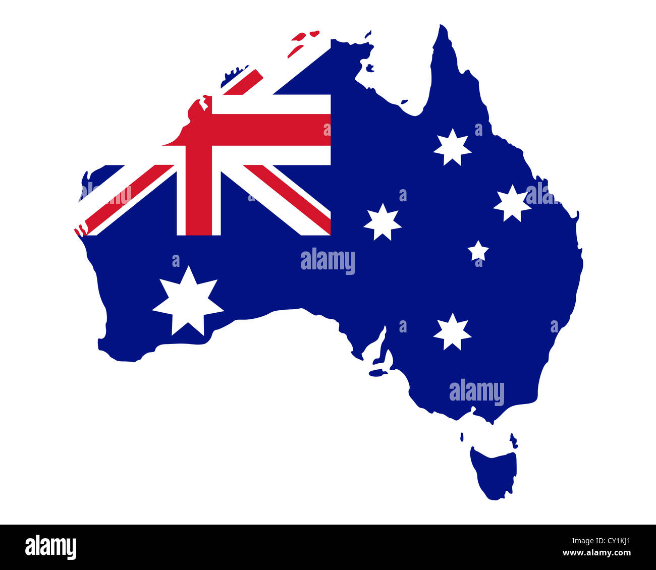 Map and flag of Australia Stock Photo - Alamy