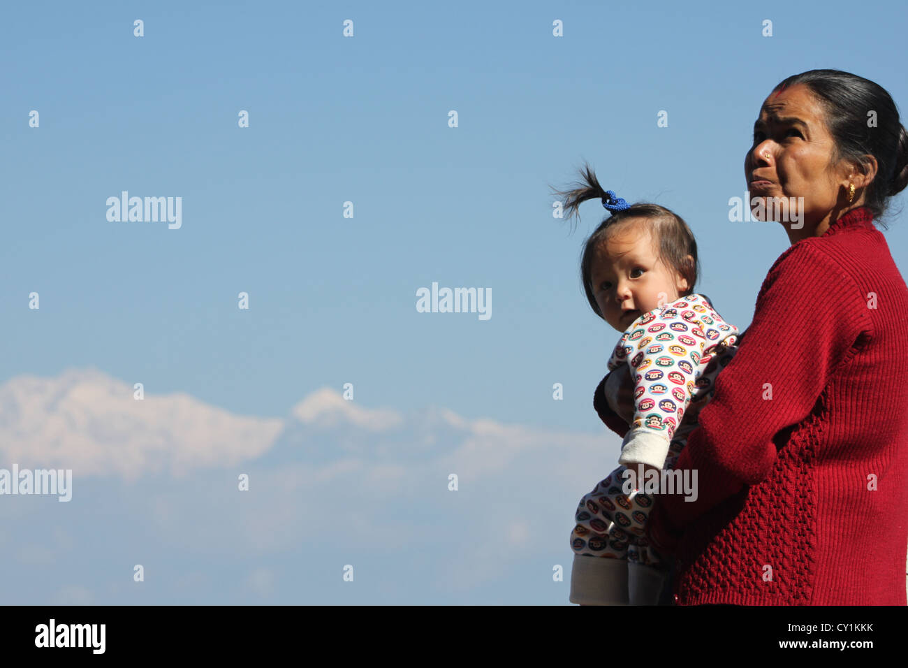 mother and baby in Himalayas Stock Photo - Alamy