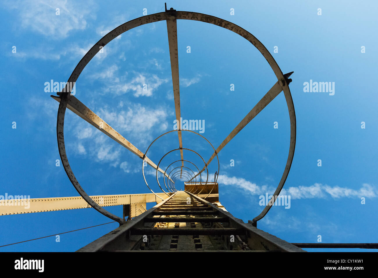 High up view inside an industrial service ladder Stock Photo - Alamy