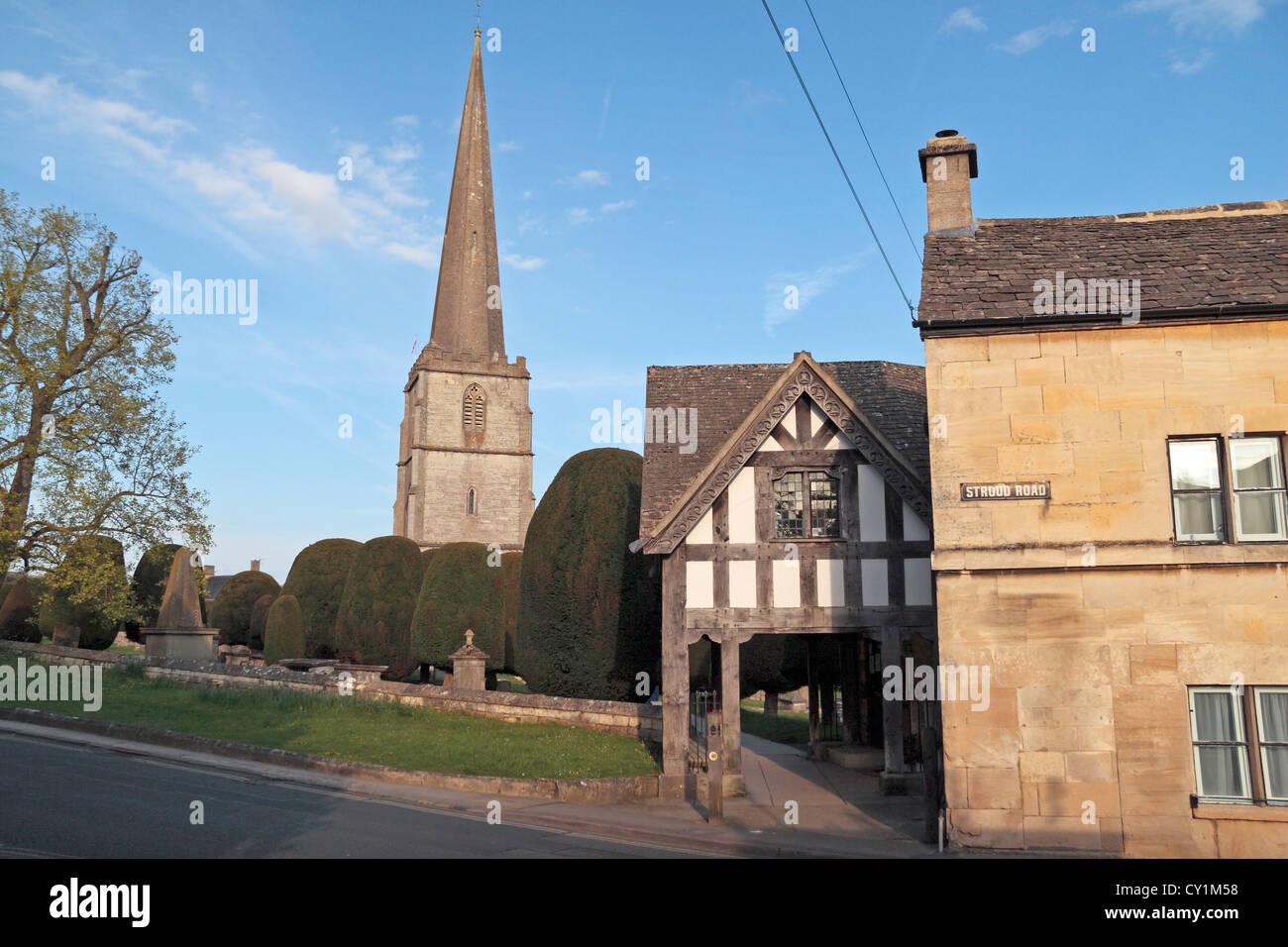 The lych gate at the entrance to the grounds of the Parish Church of St ...