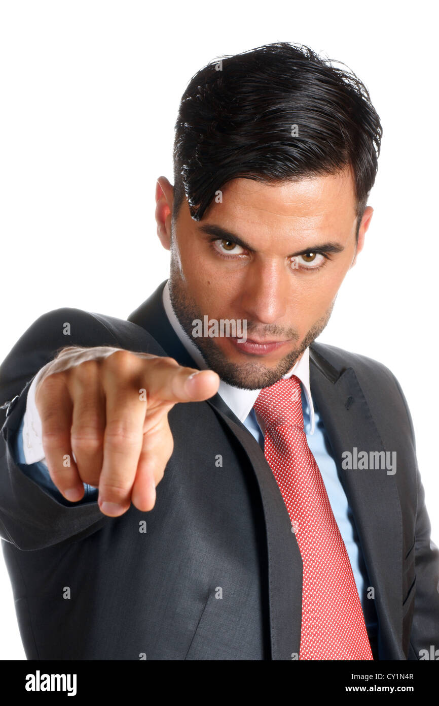 Businessman pointing towards camera over a white background Stock Photo ... Businessman pointing towards camera over a white background Stock Photo ...