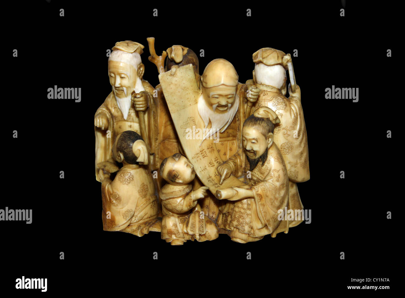 Japanese Ivory Okimono Stock Photo - Alamy