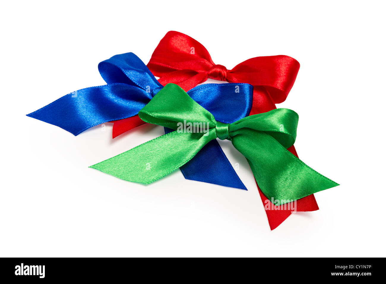 Festive bows made of ribbon isolated on white Stock Photo - Alamy