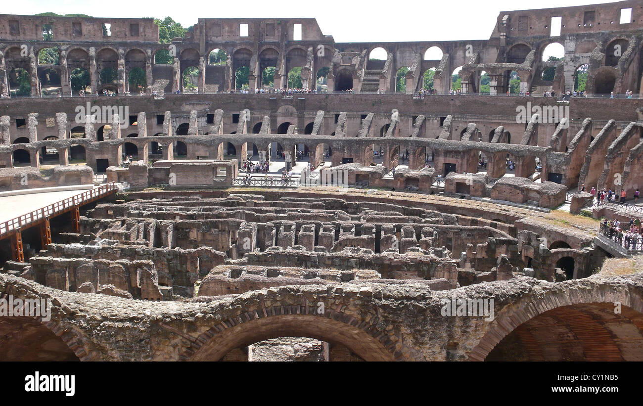 The Colosseum's ruins offer grand views of Roman life to tourists Stock ...