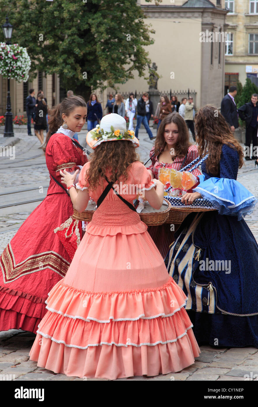 Ukraine, Lviv, young women in traditional dress Stock Photo - Alamy
