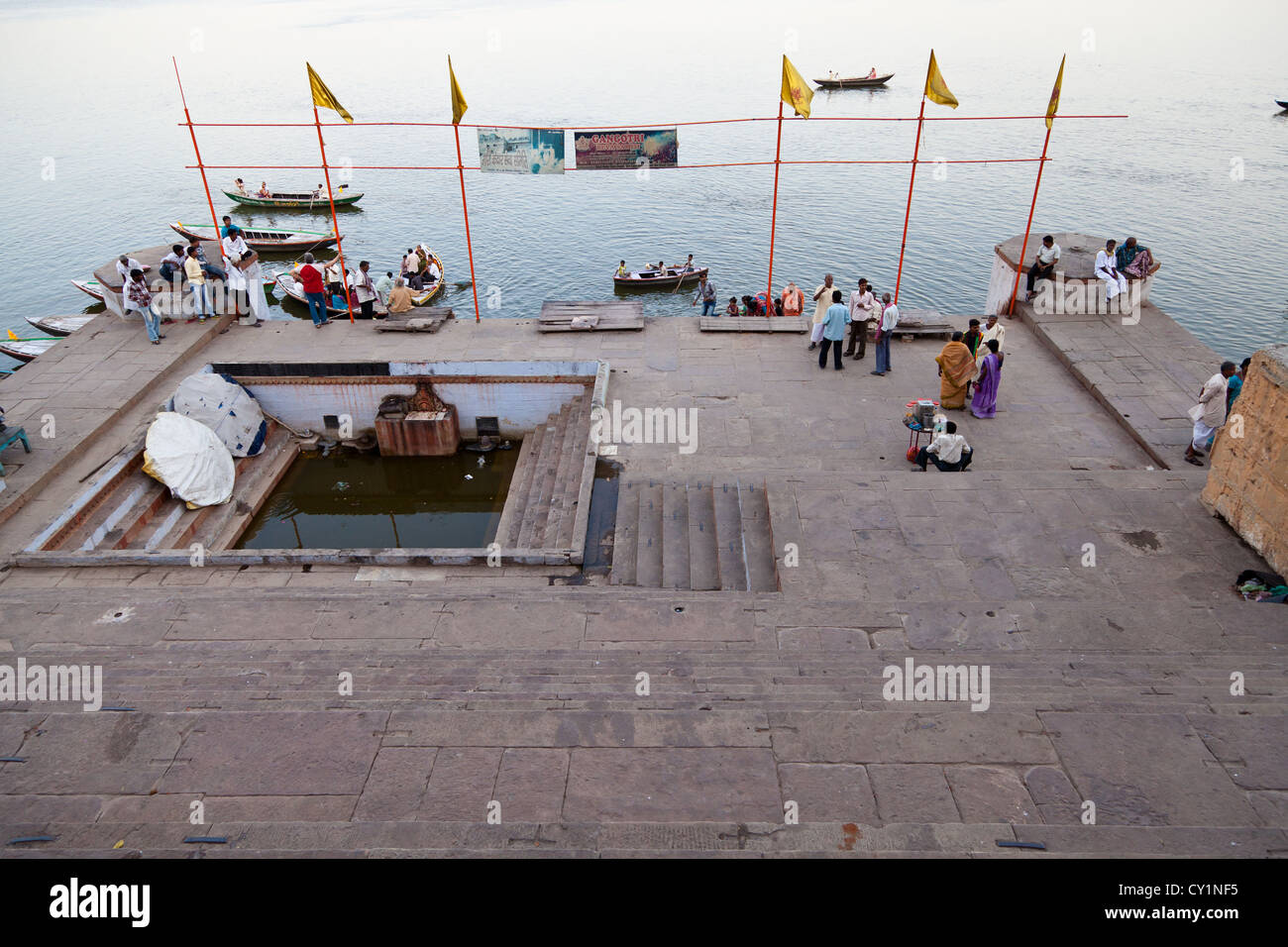 Typical Scenery at the Ghats on the River Ganges in Varanasi, India ...