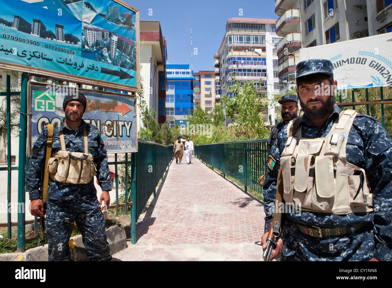 security protection around a living quarter in Kabul, Afghanistan Stock ...