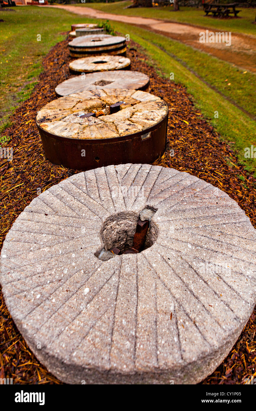 Mill stones at Haygood Mill, a working gristmill near Pickens, South ...