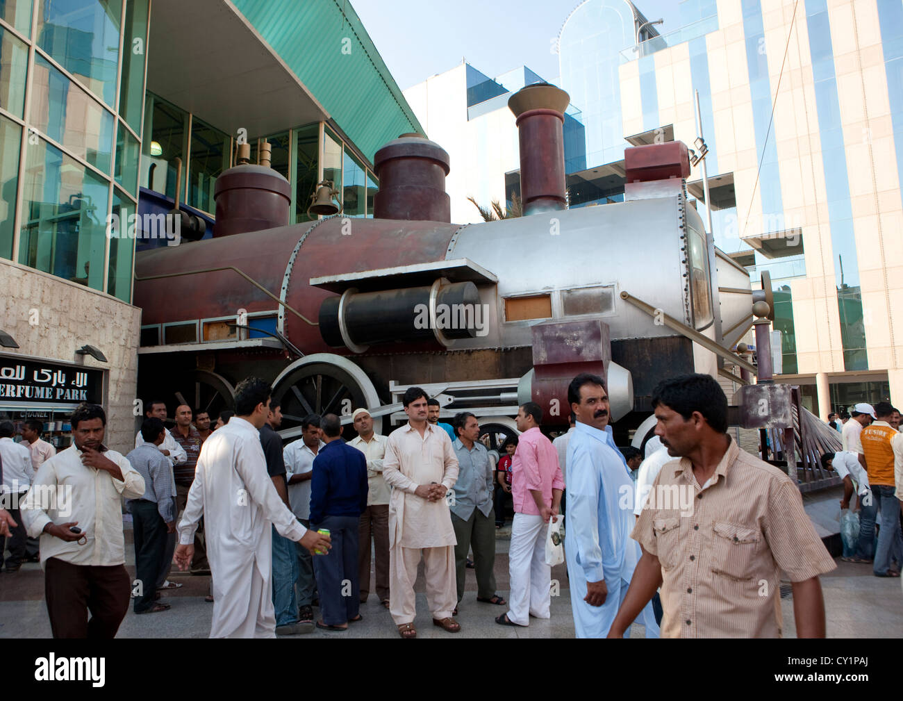 Steam Train Decoration In Commercial Center, Jeddah, Saudi Arabia Stock ...