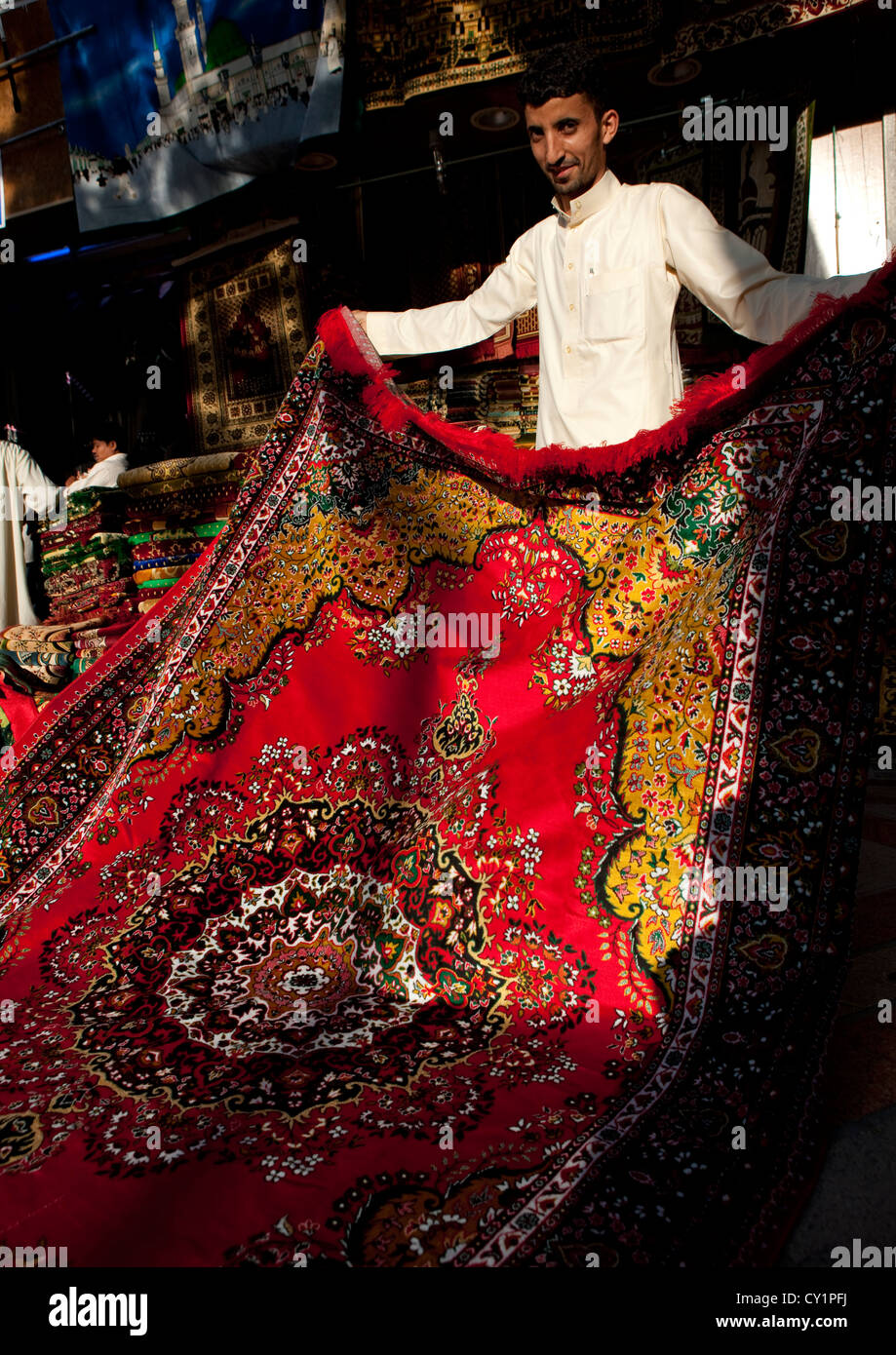 Carpet Seller In Jeddah, Saudi Arabia Stock Photo - Alamy