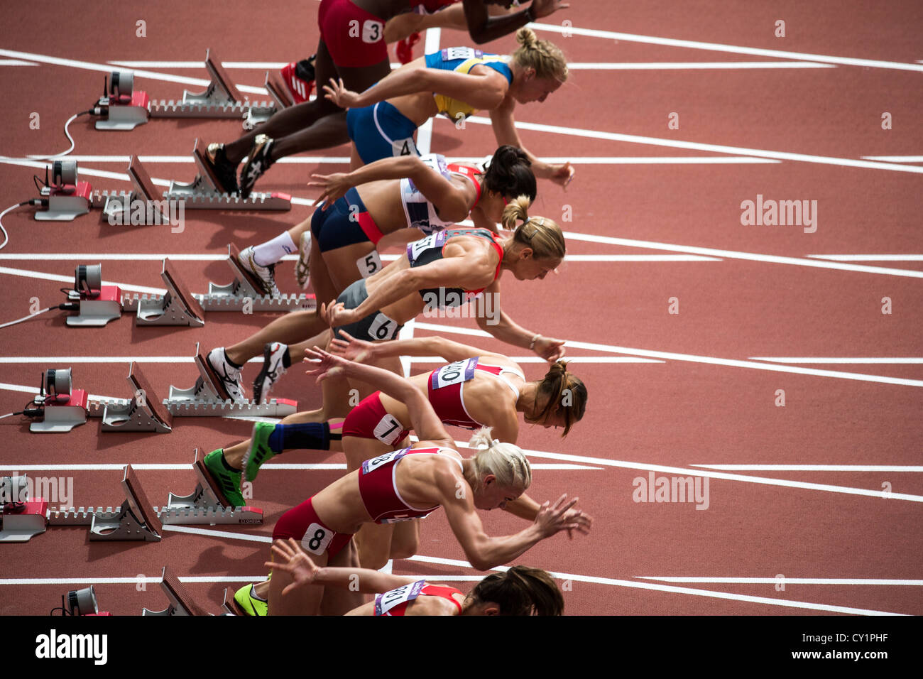 100m Athletics Start High Resolution Stock Photography and Images - Alamy