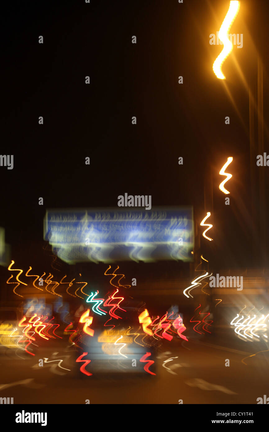 Lamp post night motorway hi-res stock photography and images - Alamy