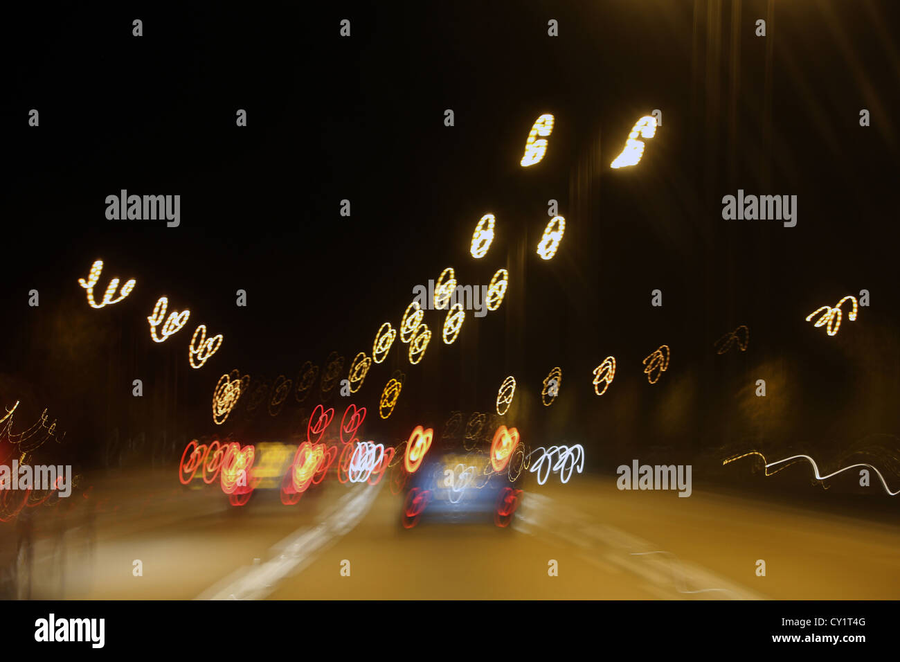 Lamp post night motorway hi-res stock photography and images - Alamy